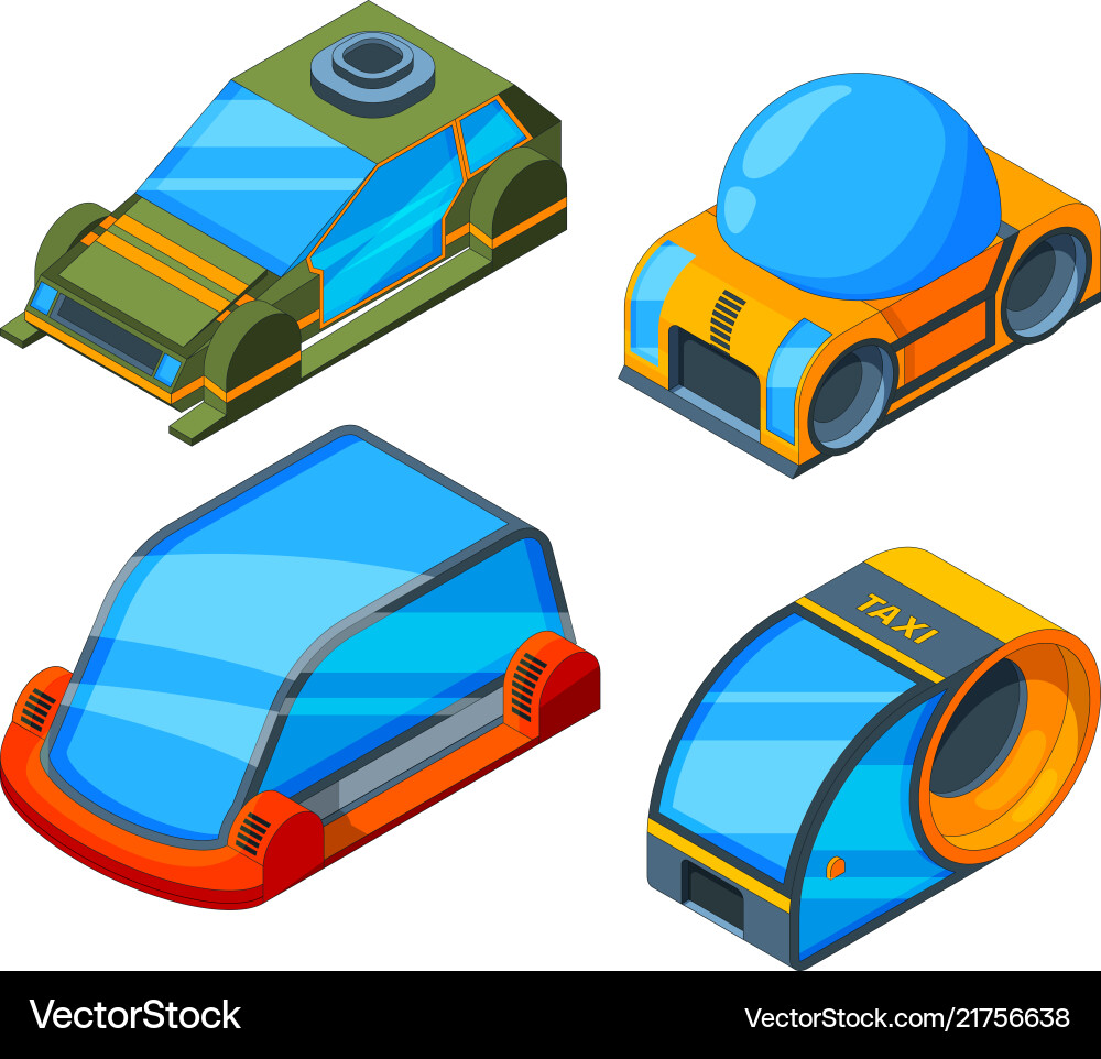 Futuristic transport isometric of Royalty Free Vector Image