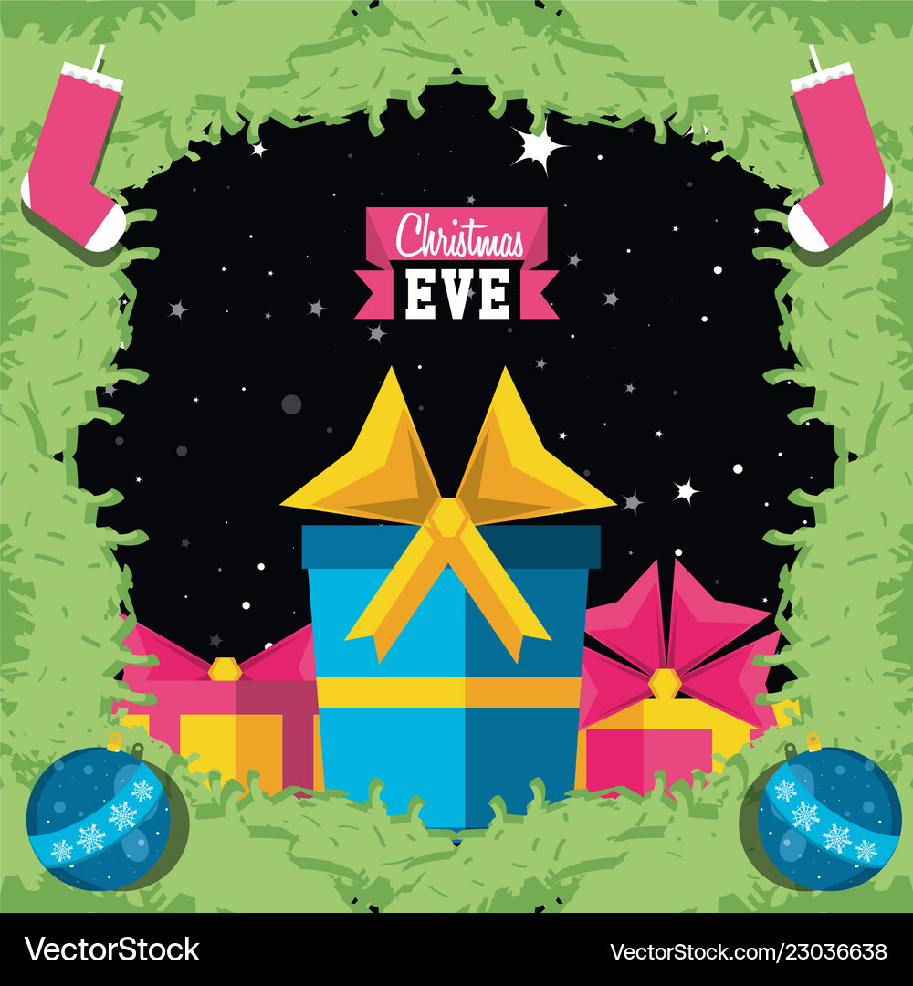 Gift box with frame of christmas Royalty Free Vector Image