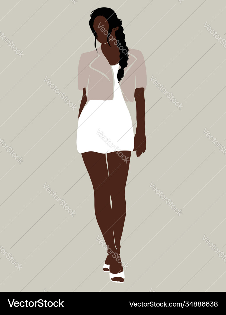 Hand drawn minimalistic girl creative artwork Vector Image