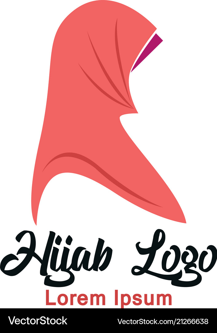 Hijab logo with text space for your slogan Vector Image