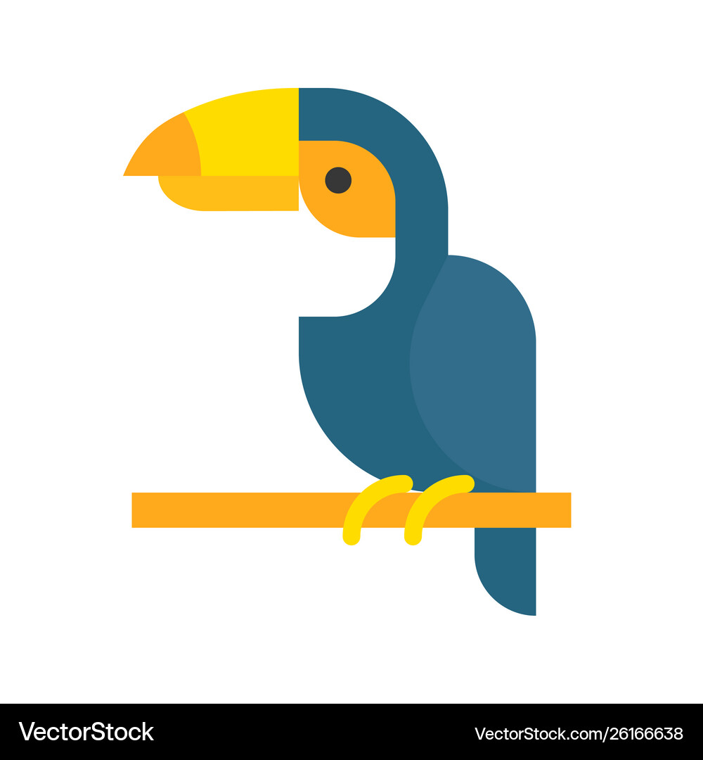 Hornbill tropical related flat style icon Vector Image