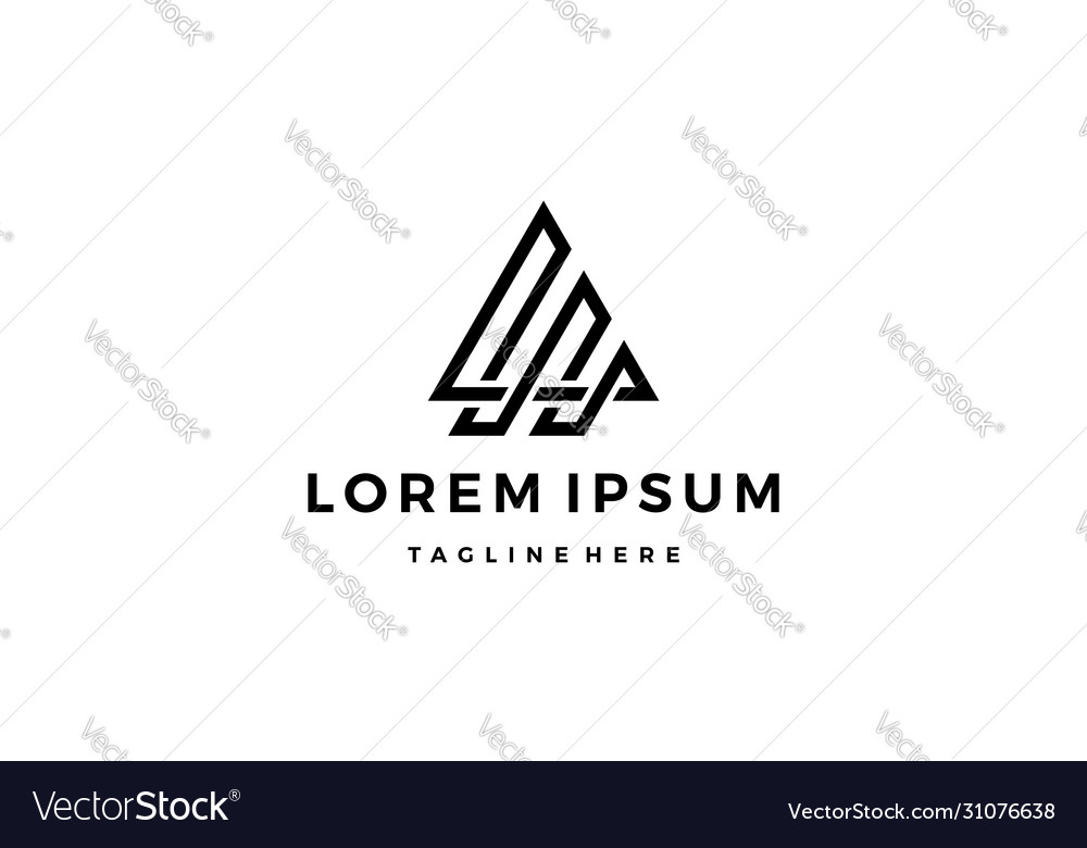 Initial e with triangle logo design concept Vector Image