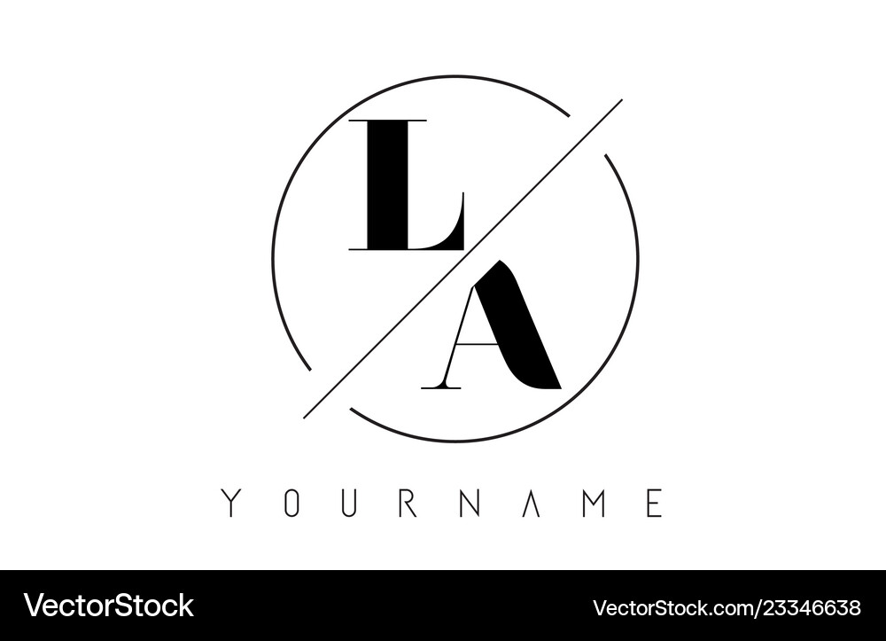 La letter logo with cutted and intersected design Vector Image