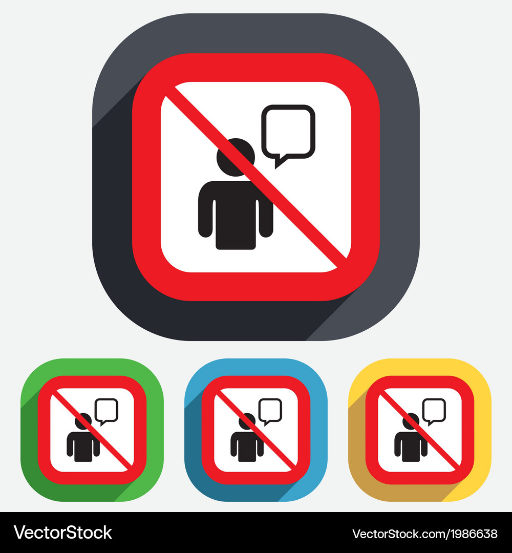No chat sign icon speech bubble symbol Royalty Free Vector
