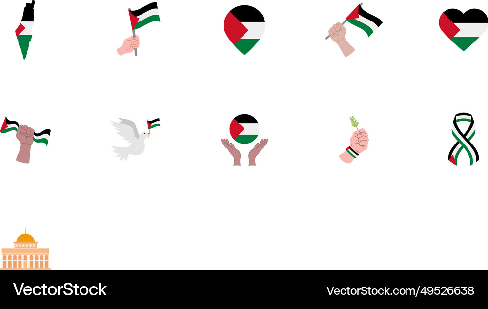Palestine flag ribbon Royalty Free Vector Image