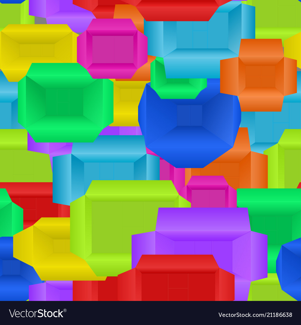 Seamless pattern boxes different color and Vector Image