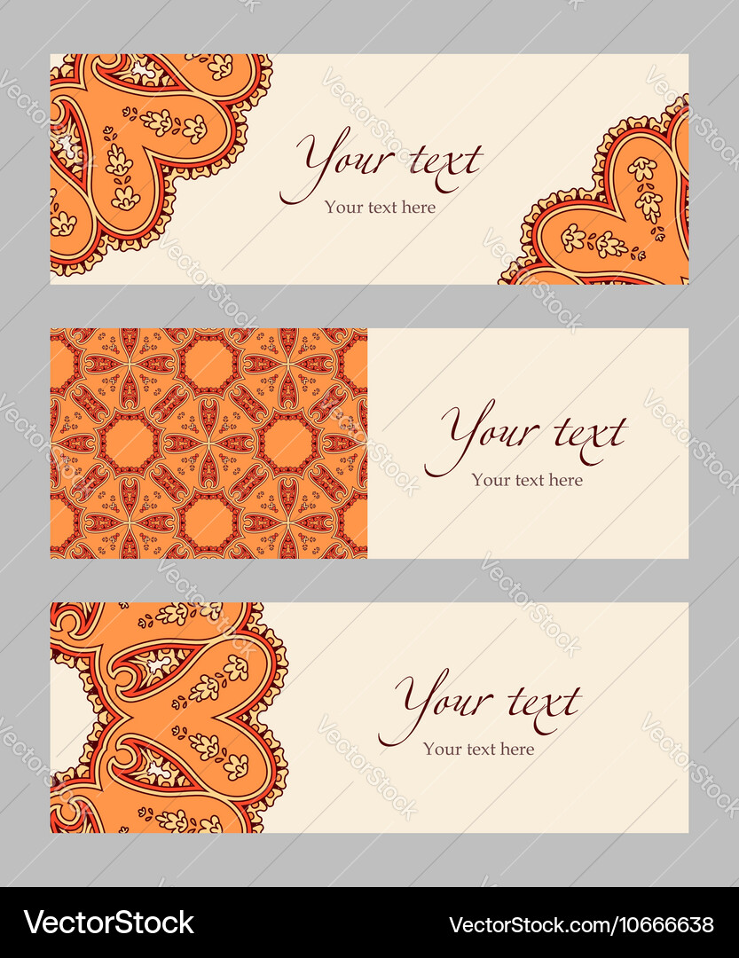 Set of ethnic banners Royalty Free Vector Image