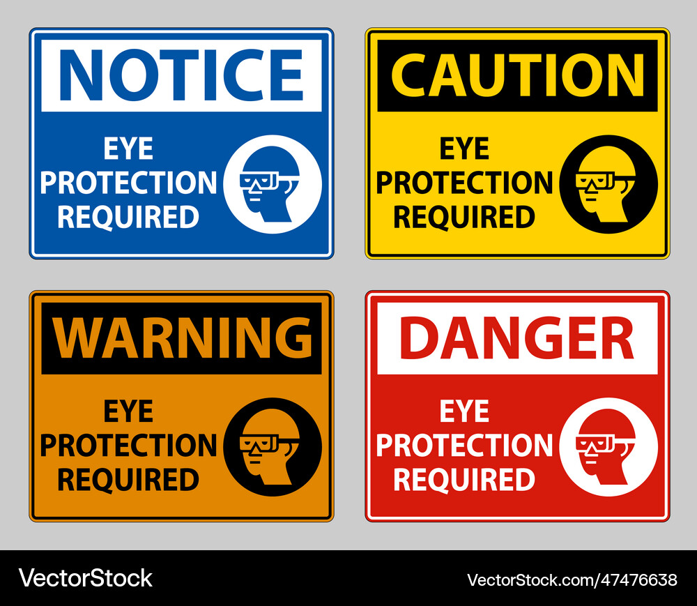 Sign eye protection required on white background Vector Image