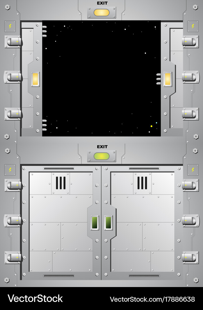 Sliding steel door 3 Royalty Free Vector Image