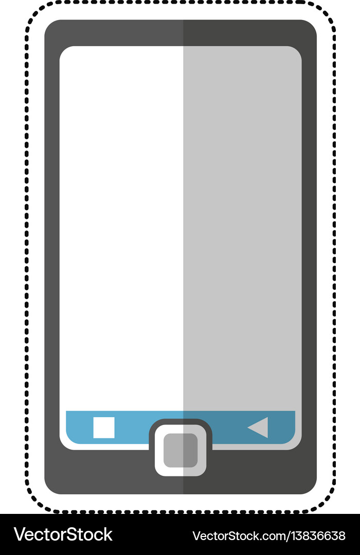 Smartphone mobile technology cut line Royalty Free Vector
