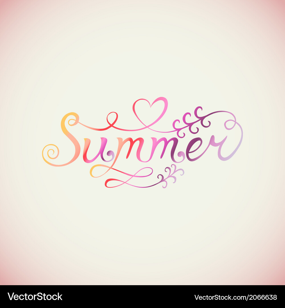 Summer watercolor lettering hand drawn Royalty Free Vector