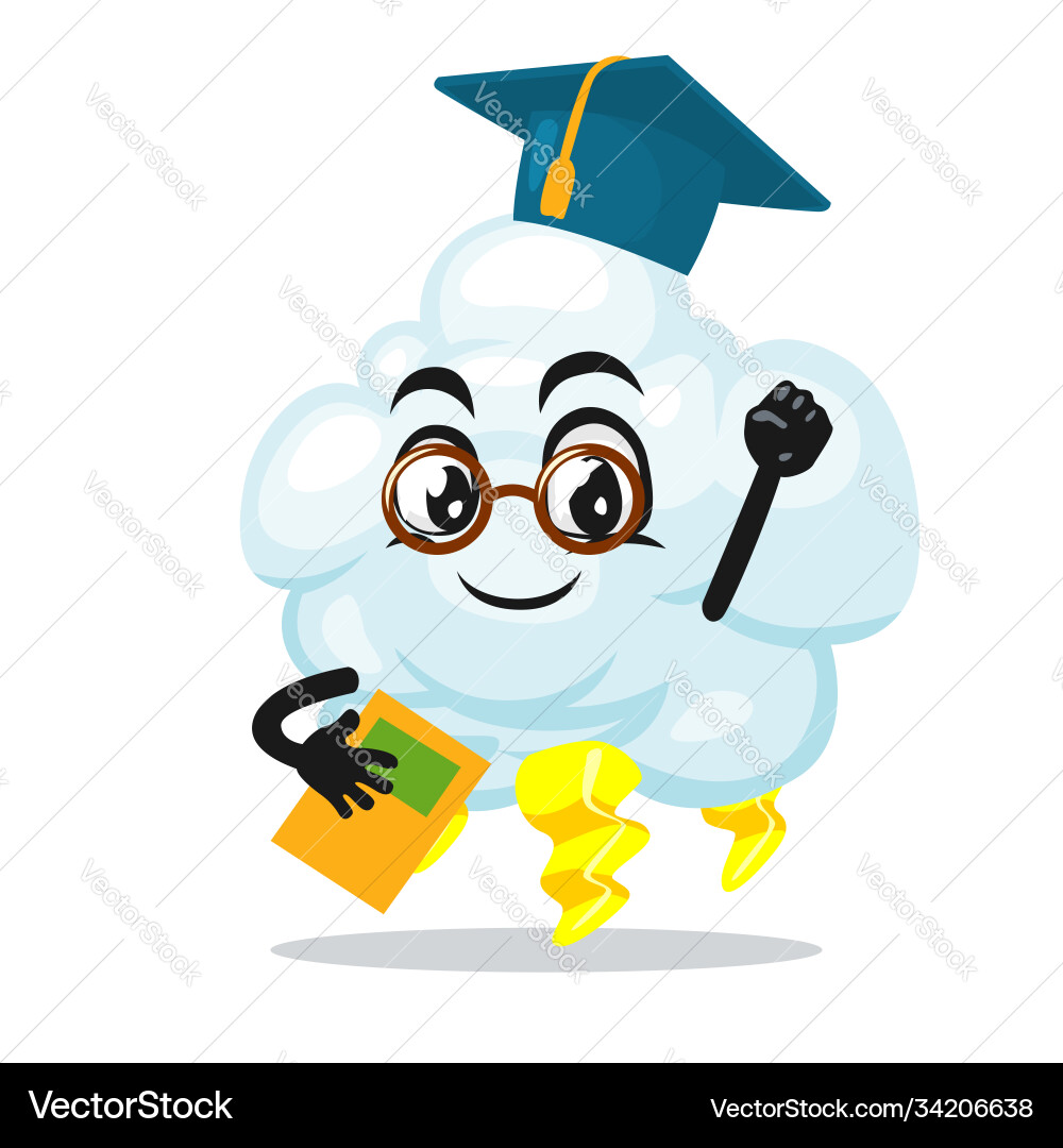 Thunder cloud mascot or character Royalty Free Vector Image