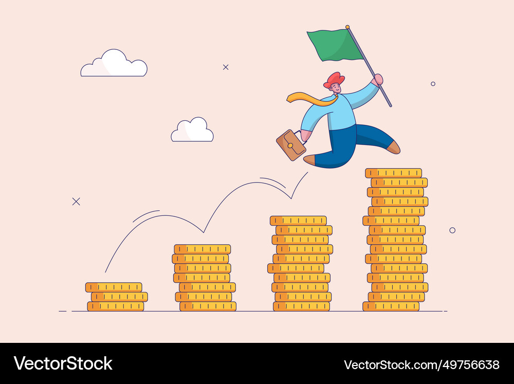 Wealth management concept pay raise salary Vector Image