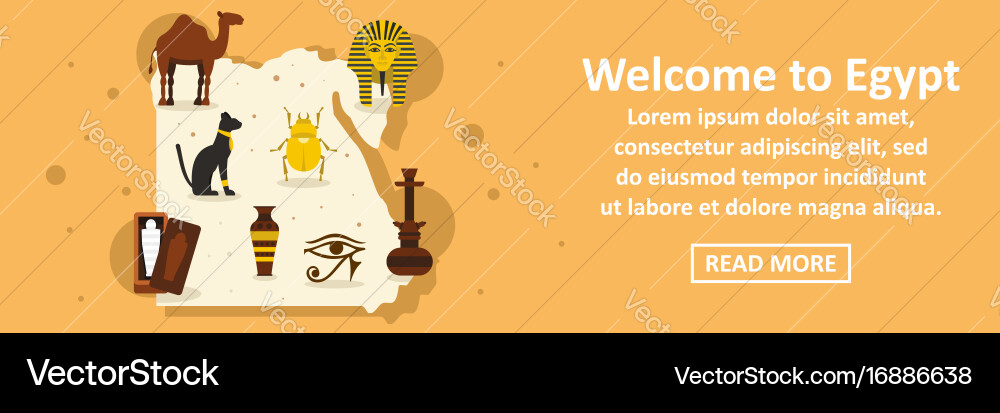Welcome to egypt banner horizontal concept Vector Image