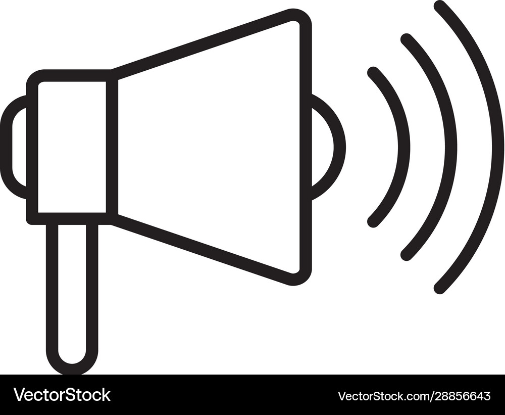 Black line megaphone icon isolated on white Vector Image