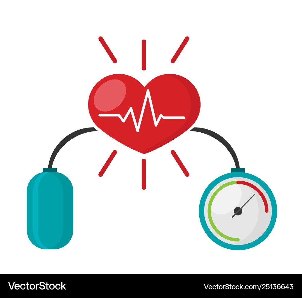Blood pressure concept with pressure meter Vector Image