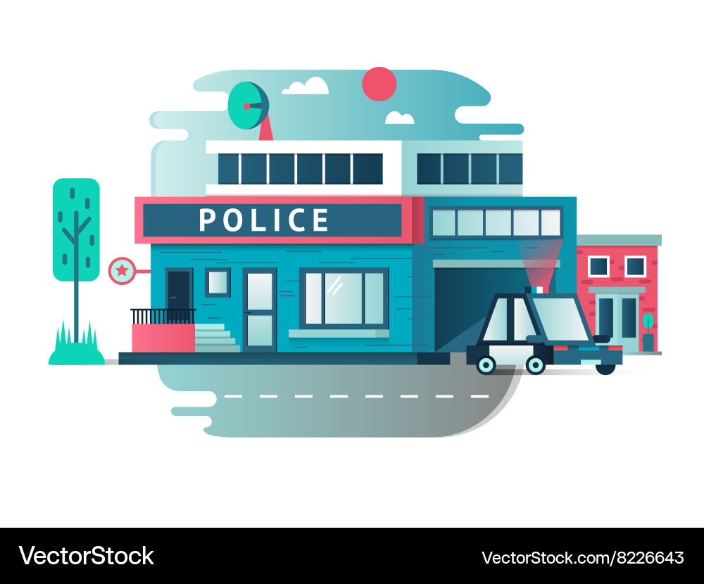 Building police department Royalty Free Vector Image