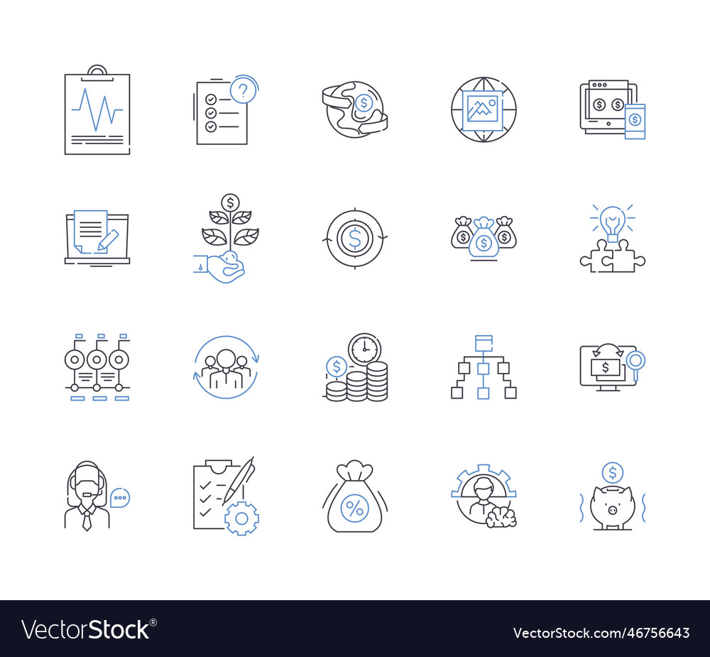 Business incomes outline icons collection Vector Image Business incomes outline icons collection Vector Image