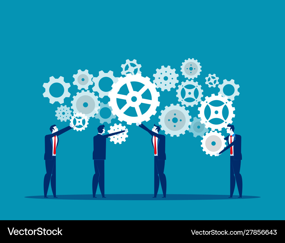 Business teamwork concept cartoon style Royalty Free Vector