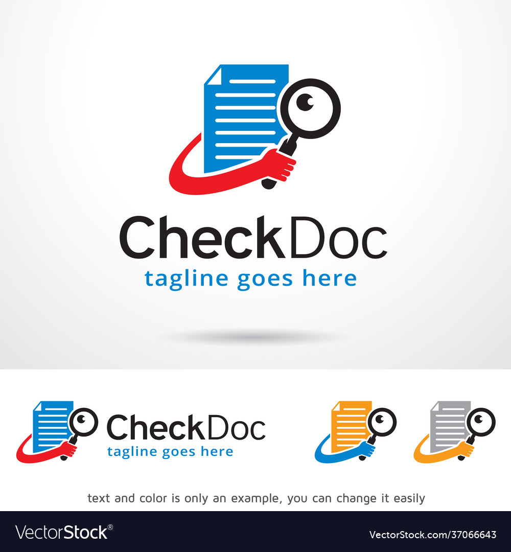 Check document logo template Royalty Free Vector Image