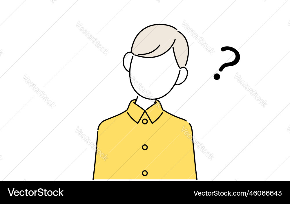 Faceless pose male students upper body neck Vector Image