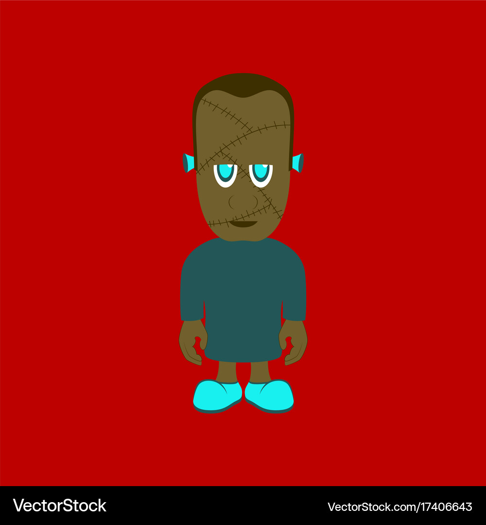 Flat on background of zombie men Royalty Free Vector Image