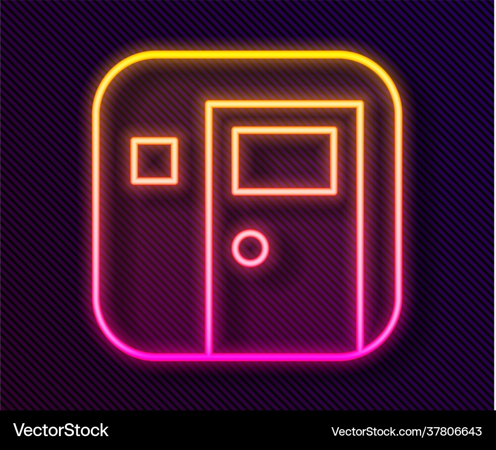 Glowing neon line school classroom icon isolated Vector Image