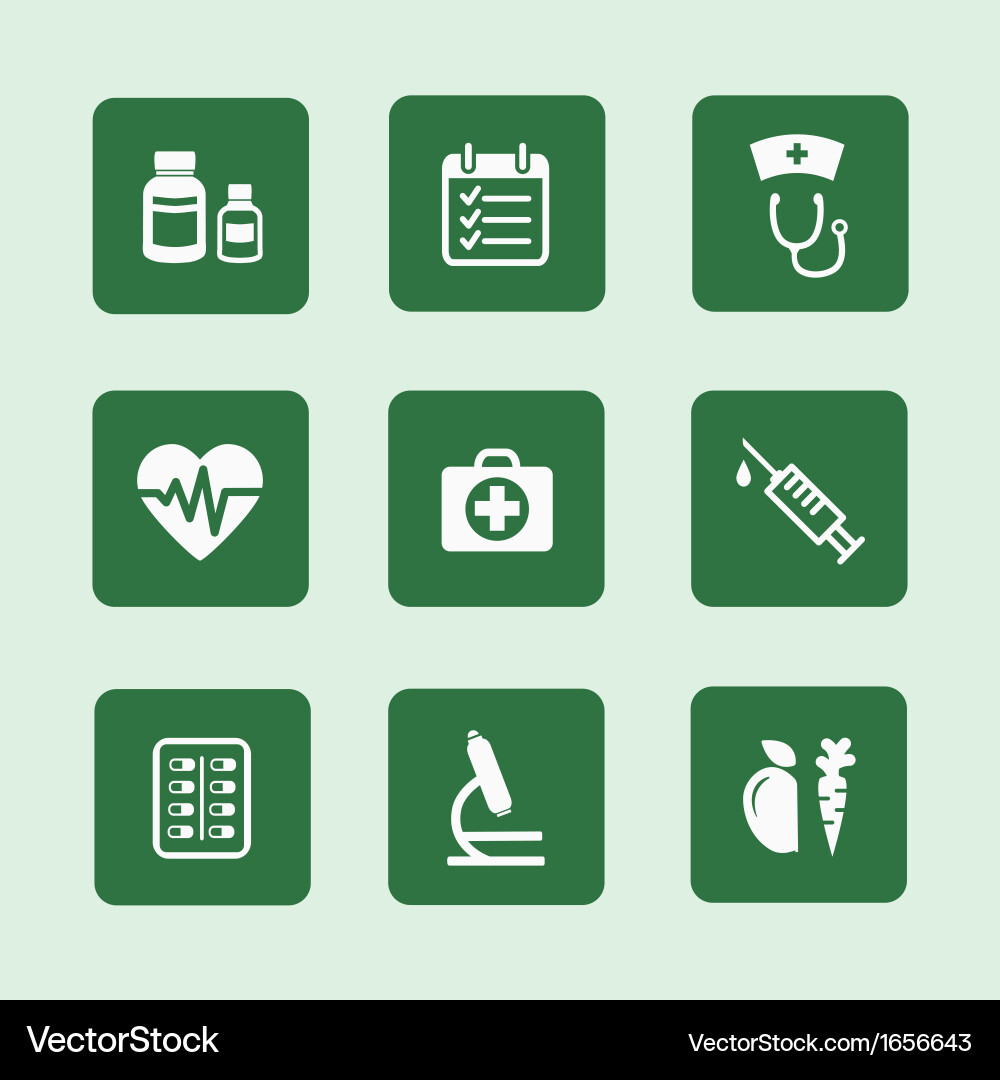 Health icons set Royalty Free Vector Image - VectorStock