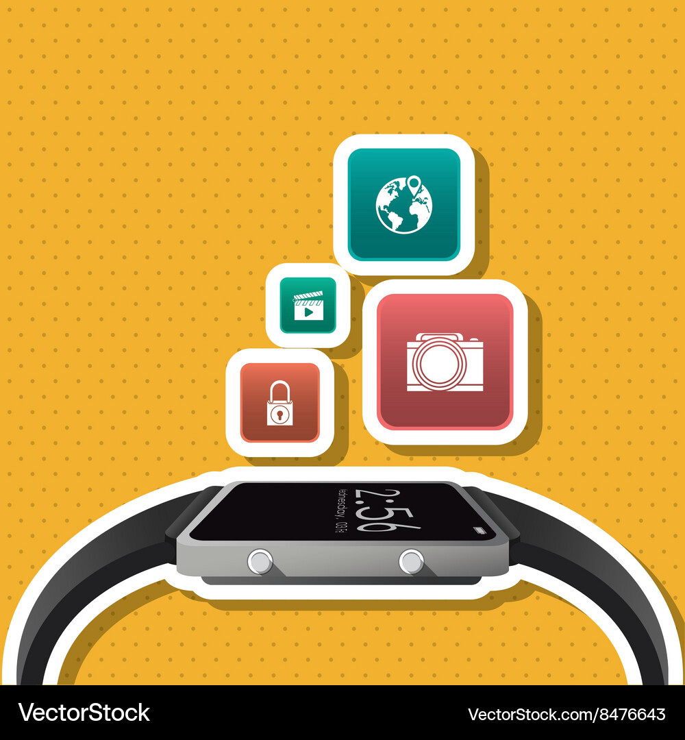 Icon of smart watch design Royalty Free Vector Image