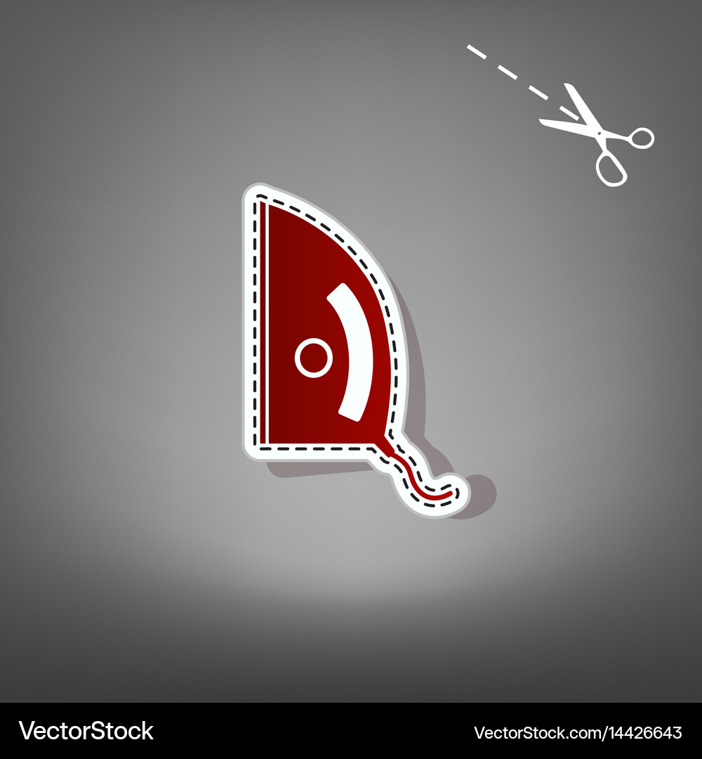 Iron sign red icon with for applique from Vector Image