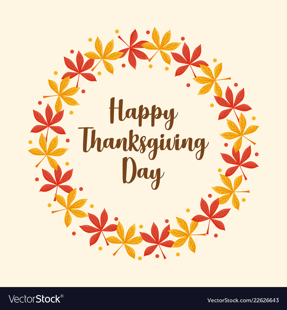 Leafs crown of thanksgiving day Royalty Free Vector Image