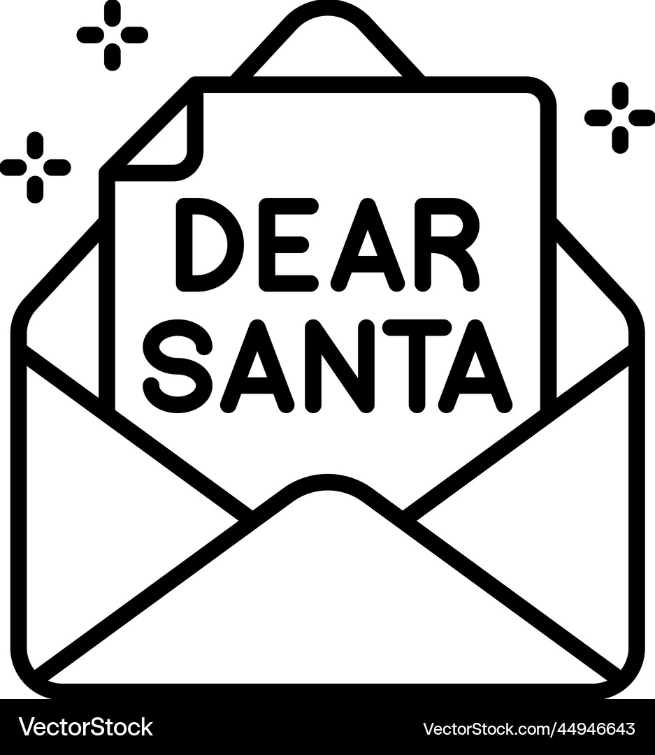 Mail to santa icon christmas related Royalty Free Vector