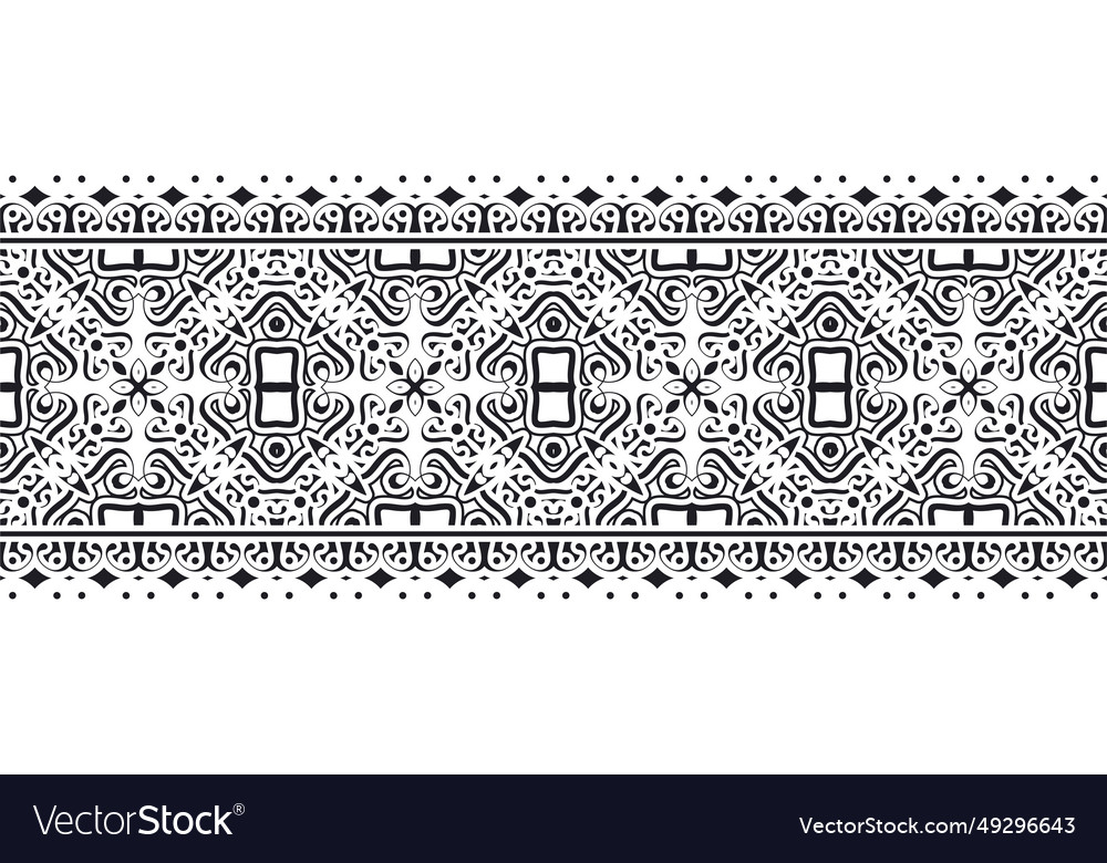 Ornamental pattern border design template Vector Image