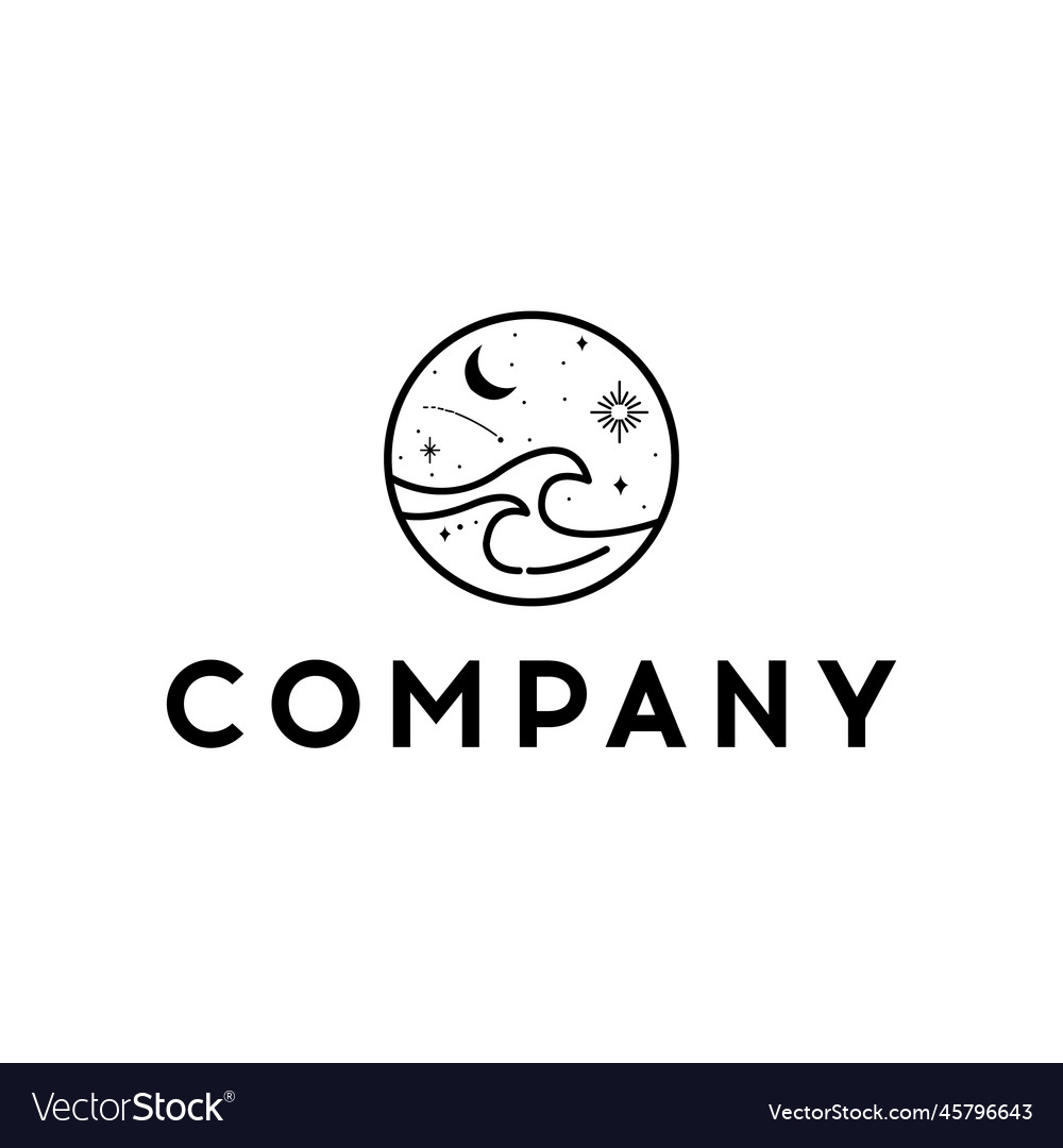 Sailing Ship Compass Logo Design Royalty Free Vector Image