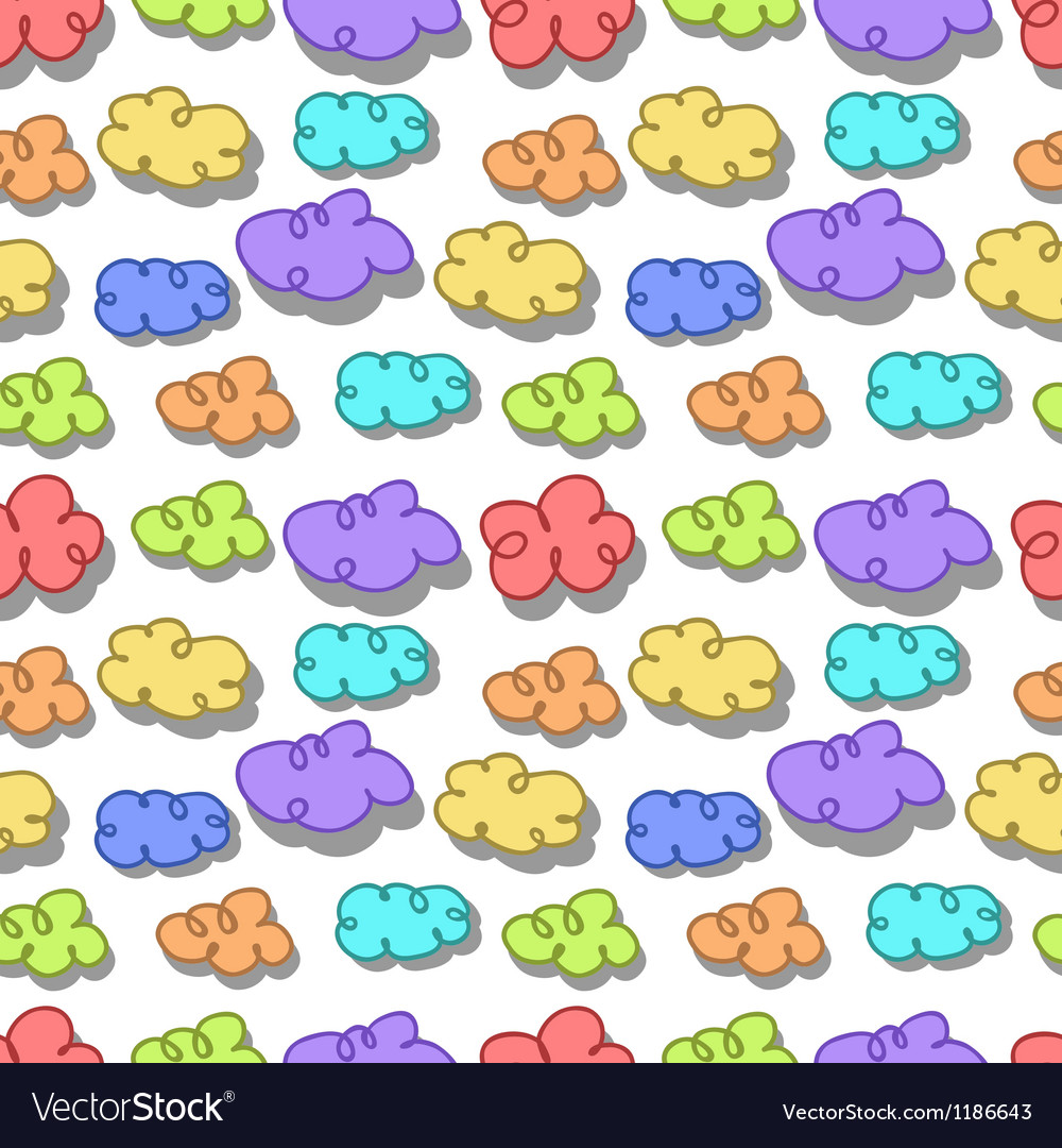 Seamless pattern with colored clouds Royalty Free Vector