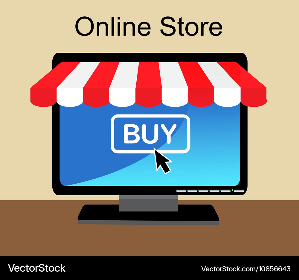 Shopping online in the computer Royalty Free Vector Image