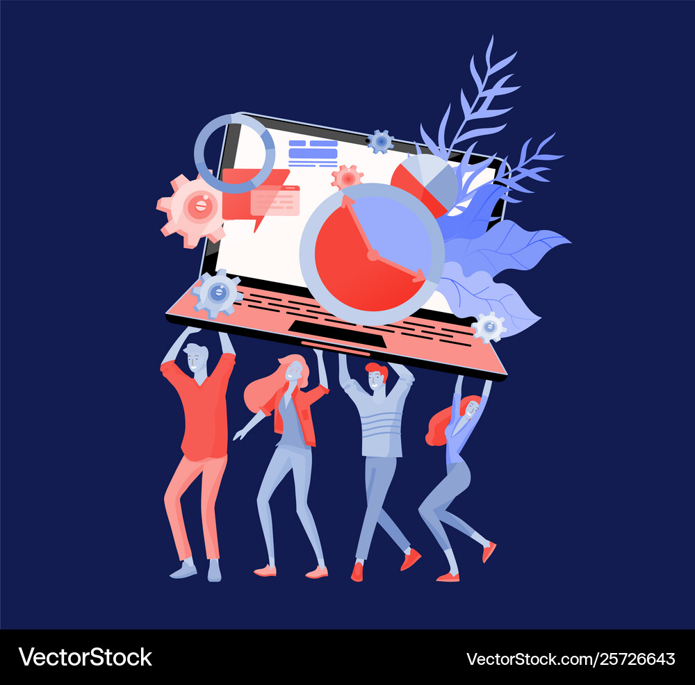 Team people moving business invitation Royalty Free Vector