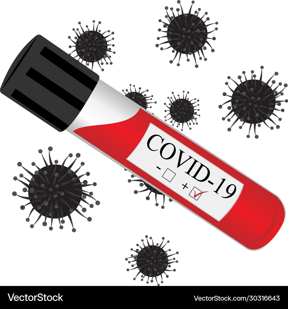 Test tube with blood for laboratory analysis Vector Image