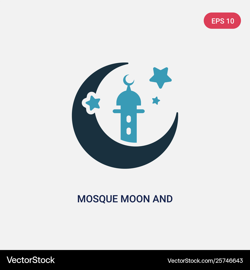 Two color mosque moon and star icon from other Vector Image