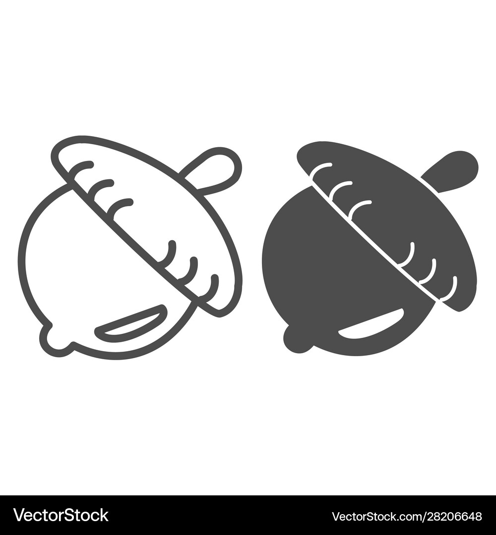 Acorn line and glyph icon oak nut Royalty Free Vector Image