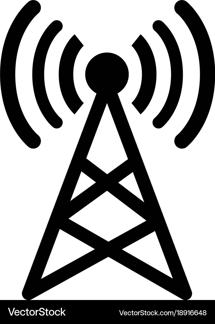 Antenna Signal Icon - White Background Royalty Free Vector