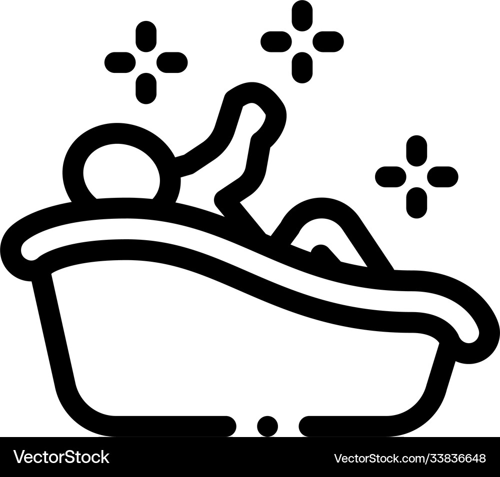 Child bathing icon outline symbol Royalty Free Vector Image