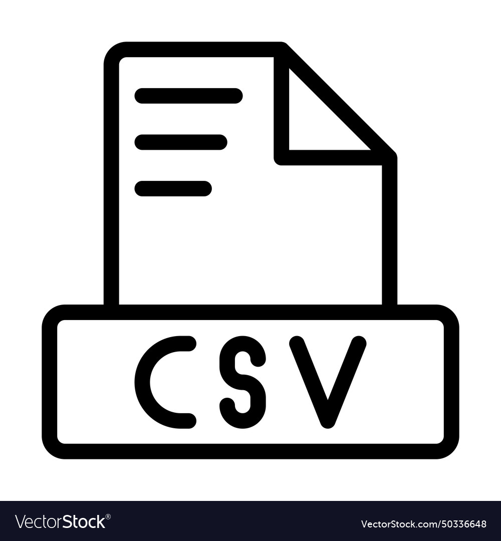 Csv file icon outline extension format Royalty Free Vector Csv file icon outline extension format Royalty Free Vector