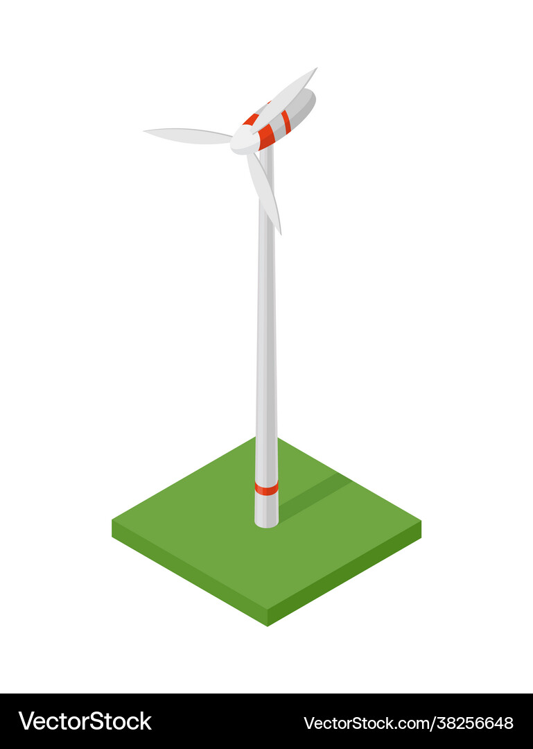 Isometric wind turbine concept clean energy Vector Image