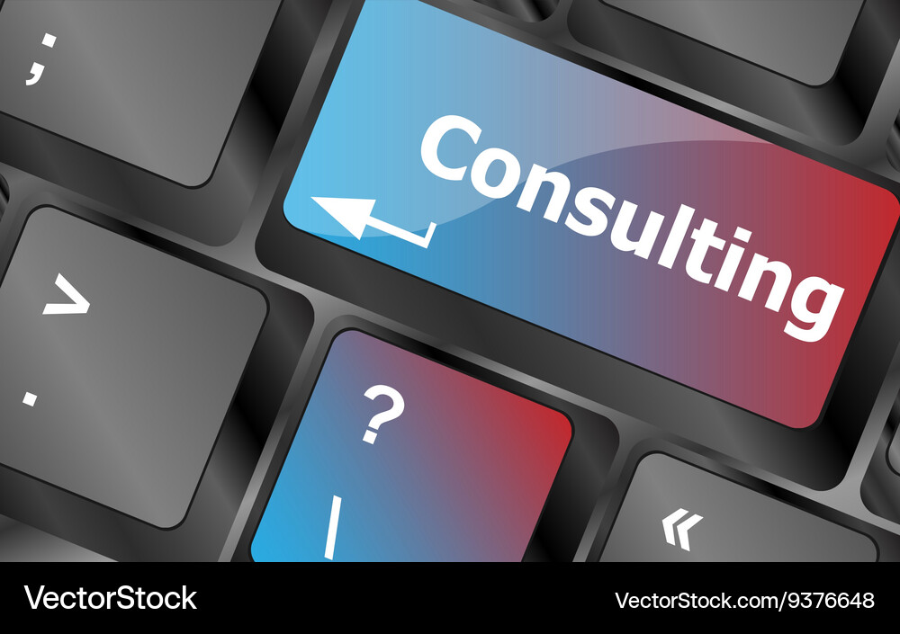 Keyboard with key consulting business concept Vector Image