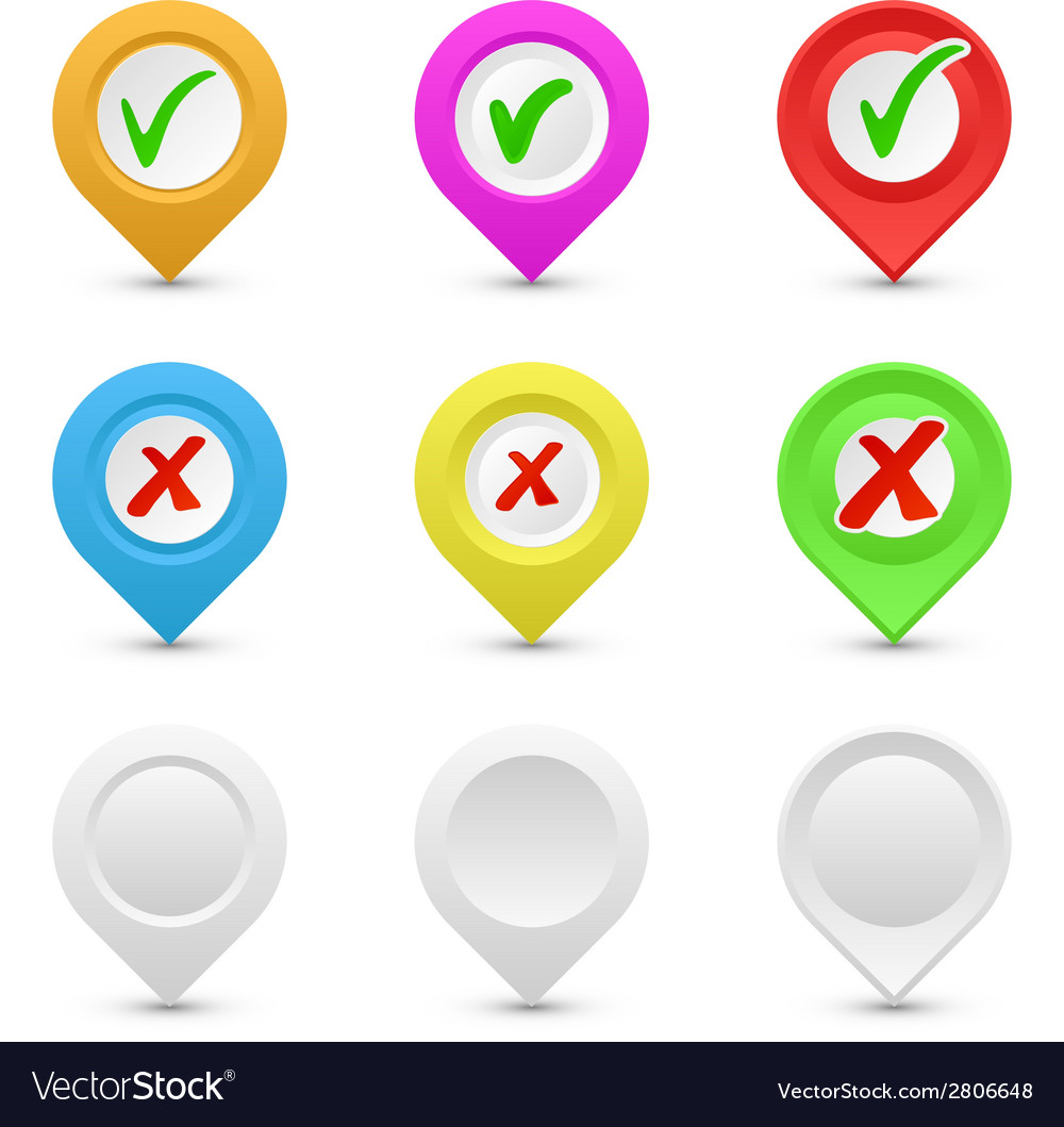 Map pointer with check mark Royalty Free Vector Image