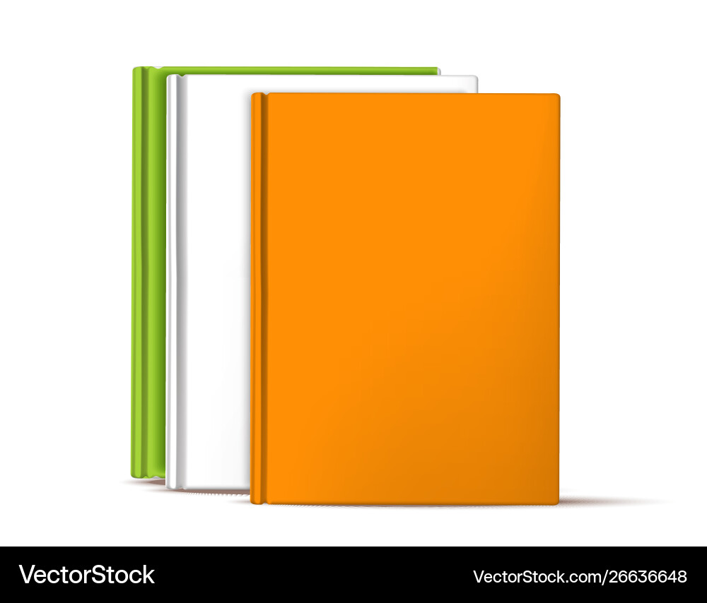 Realistic books standing in row education Vector Image