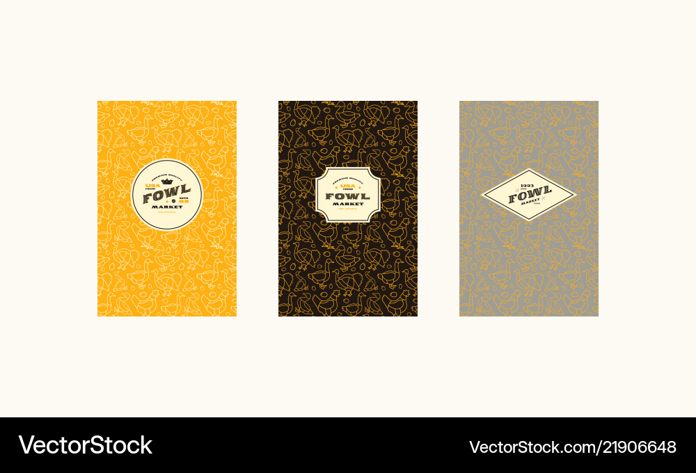Set of cover label logo and seamless pattern Vector Image