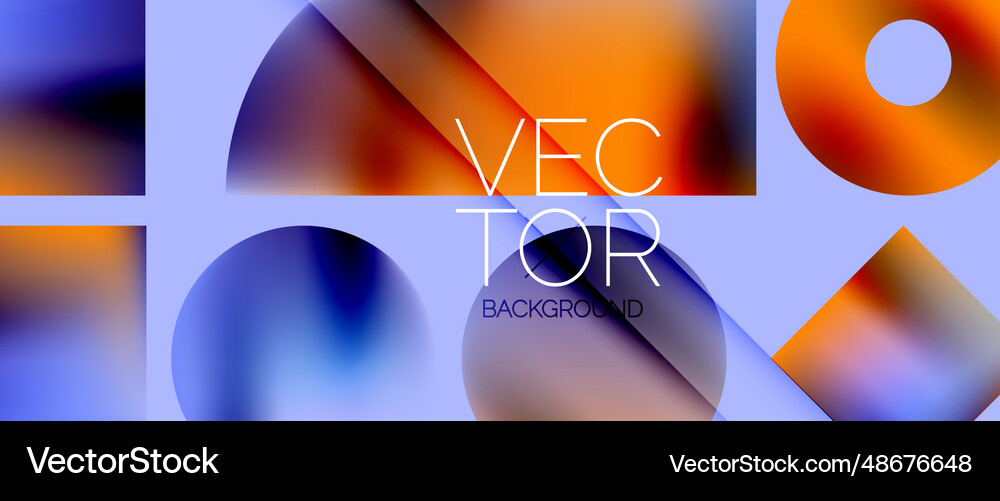 Squares and circles design fluid color gradients Vector Image