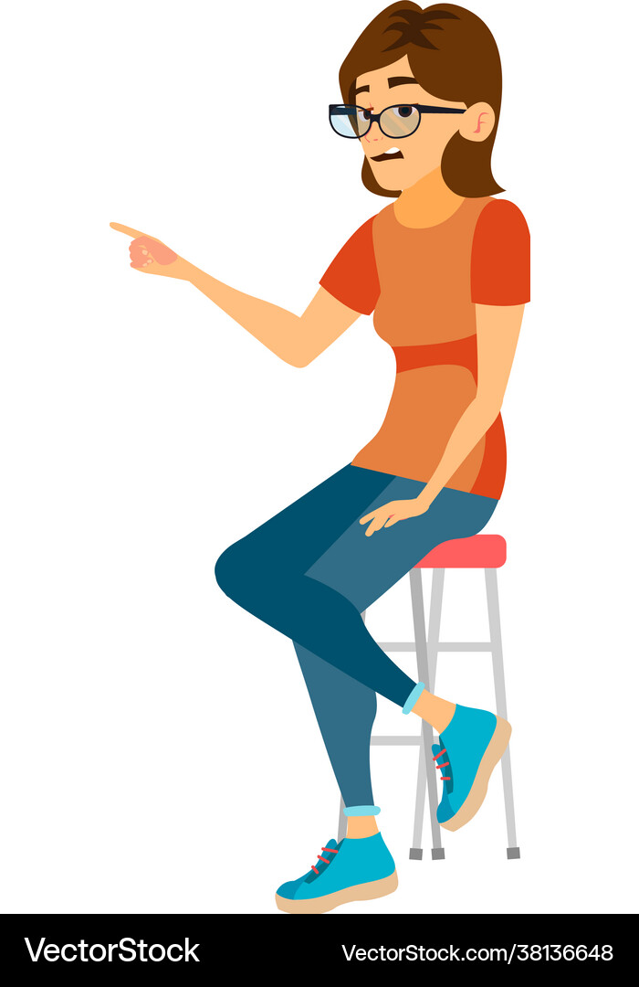 Woman employee pointing on presentation mistake Vector Image